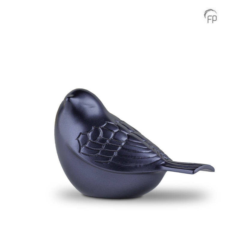 Metalen mini urn zangvogel - Saffierblauw - Amare Memories