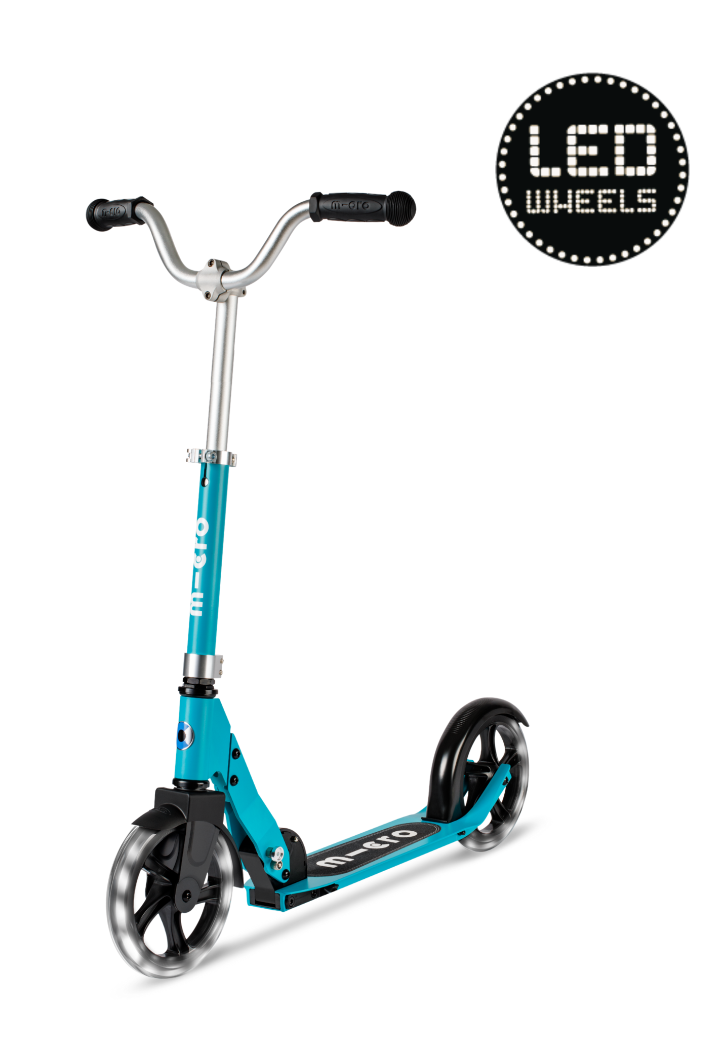 Trottinette pliable Micro Cruiser LED Aqua | Livraison gratuite - Micro ...