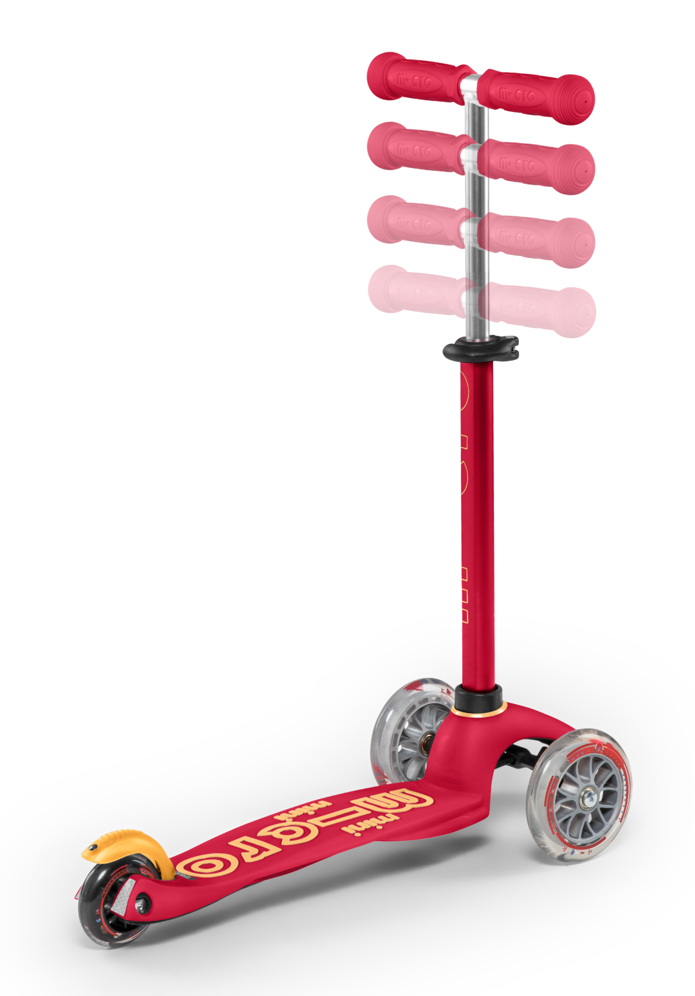Mini Micro scooter 3in1 Deluxe Push - Ruby Pink | Free Shipping - Micro Mobility BE