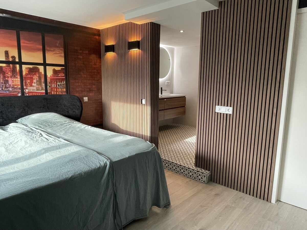 SUPERMAT 60x260 cm WALNOOT Eiken akoestische wand panelen lattenwand ...
