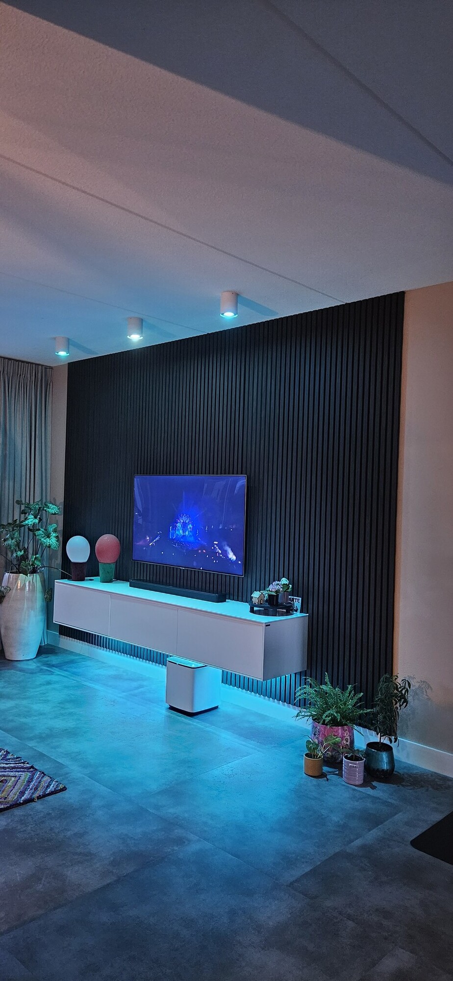SUPERMAT 60x260 cm ZWART EIKEN akoestische wand panelen lattenwand ...