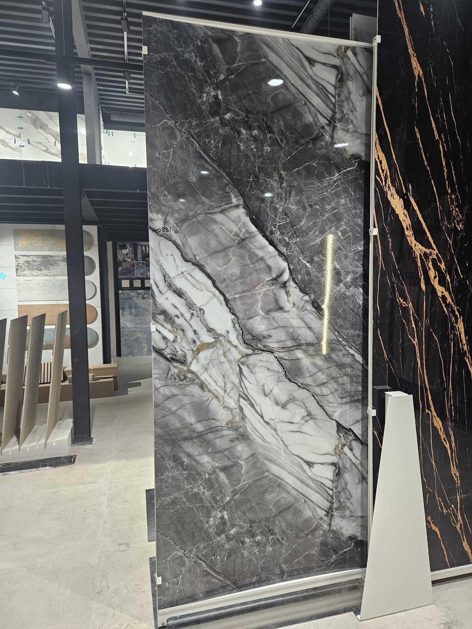 €79 PER PANEEL - PVC Wandpaneel Grijs Marmerlook Hoogglans - 120x280 ...