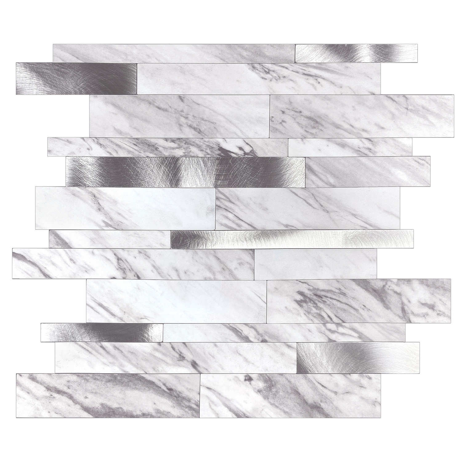 Wit marmerlook Natuursteen ALU Wildverband - Zelfklevend Mozaiek 303x2 ...