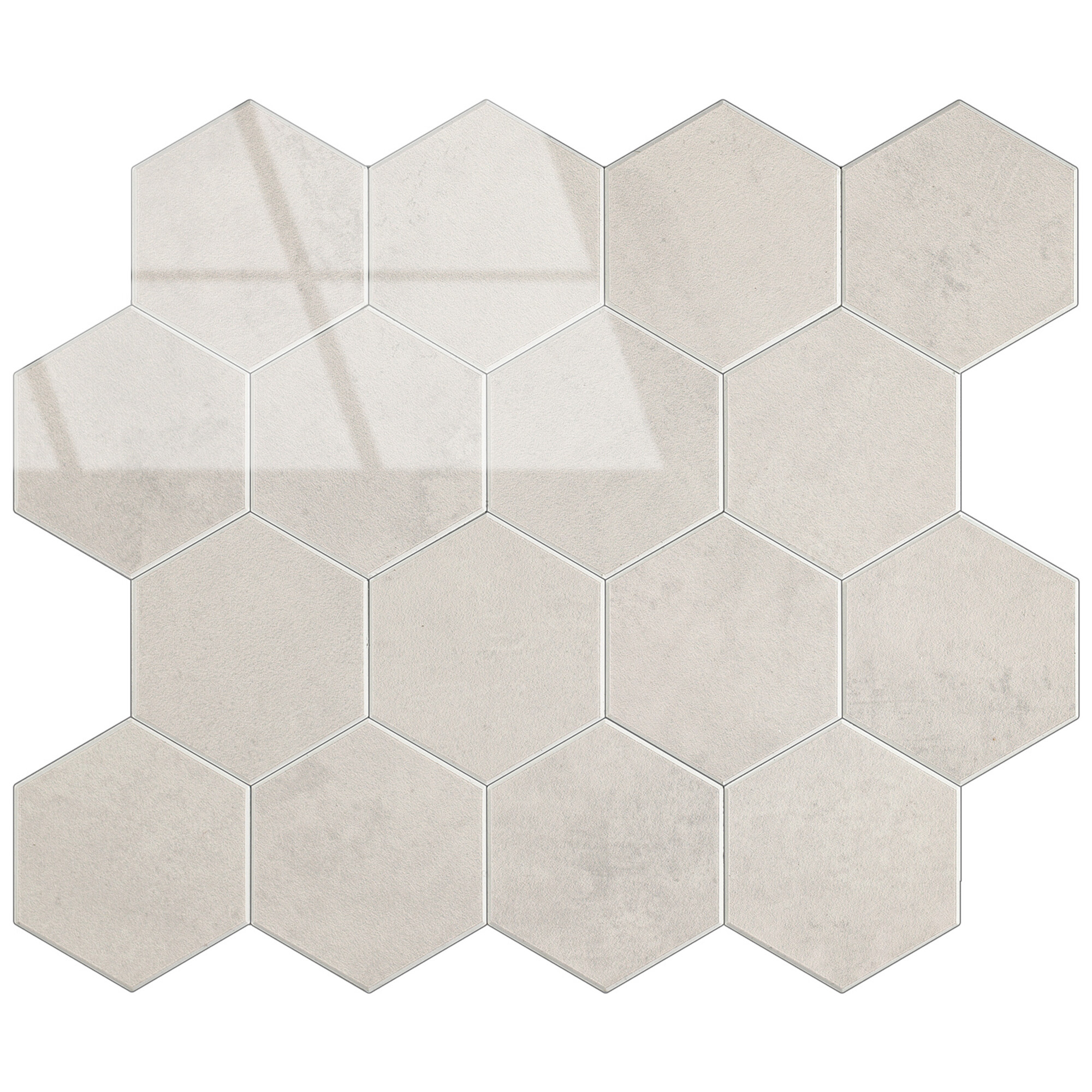 BEIGE MARBLE Hexagon - Zelfklevende Mozaïek 29.2x25.4x3.3 mm | Akupanel ...