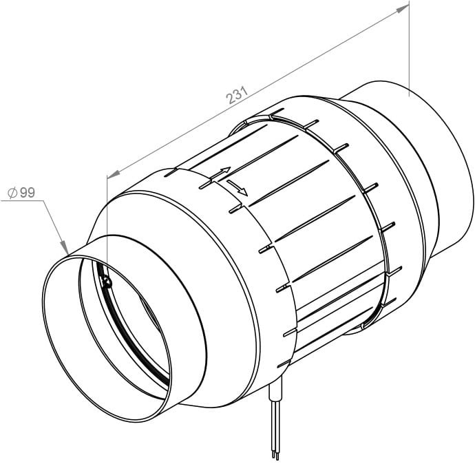 Etamaster buisventilator 124 m3/h - EM 100L E2 01 - AfzuigMotoren.com