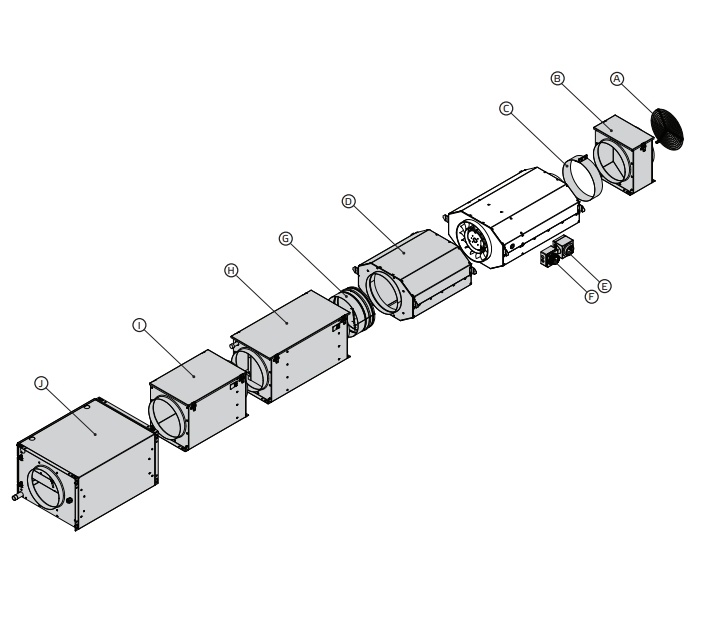 Geïsoleerde buisventilator 620 m3/h – 3 standen EMI 150 E2M 01 ...