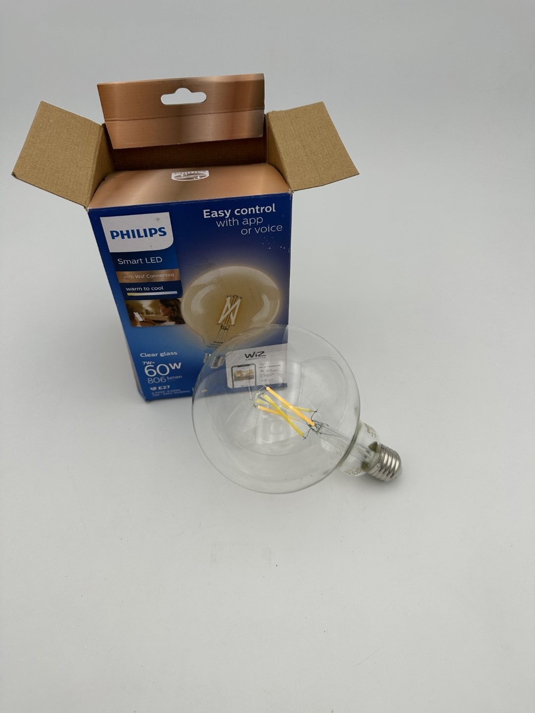 Philips WiZ Filament Lamp E27 7W 806 Lumen LED - Second Go Electro