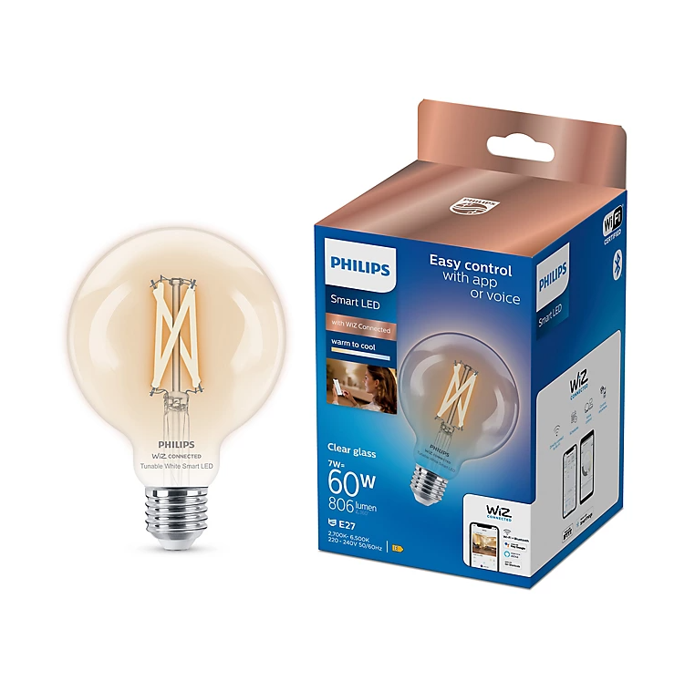 Philips WiZ Filament Lamp E27 7W 806 Lumen LED - Second Go Electro