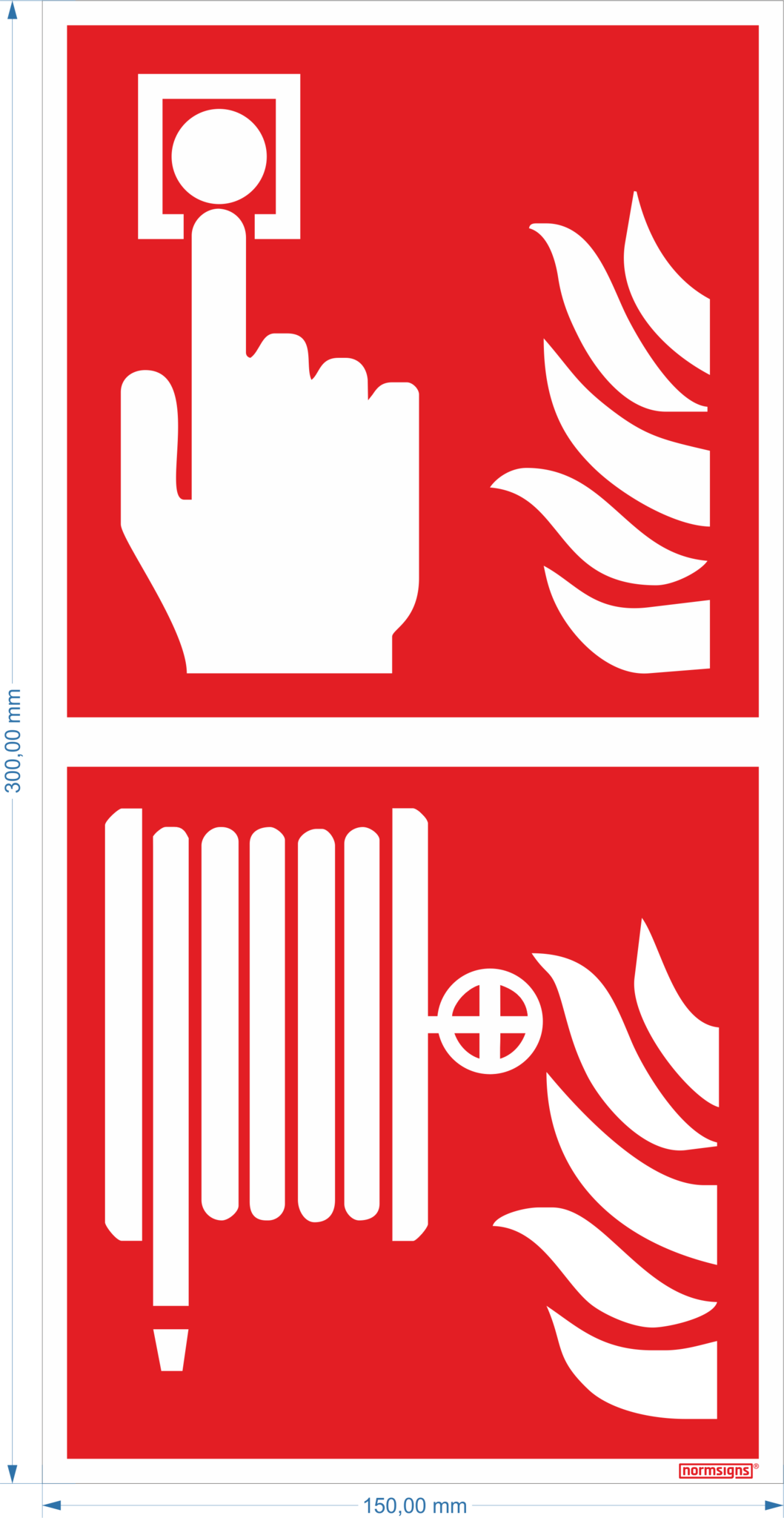 Fire alarm/hose reel pictogram - available in various sizes - Senska ...