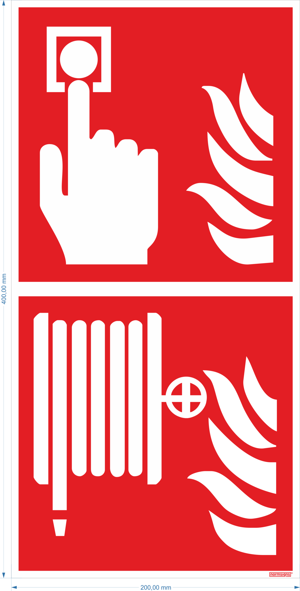 Fire alarm/hose reel pictogram - available in various sizes - Senska ...