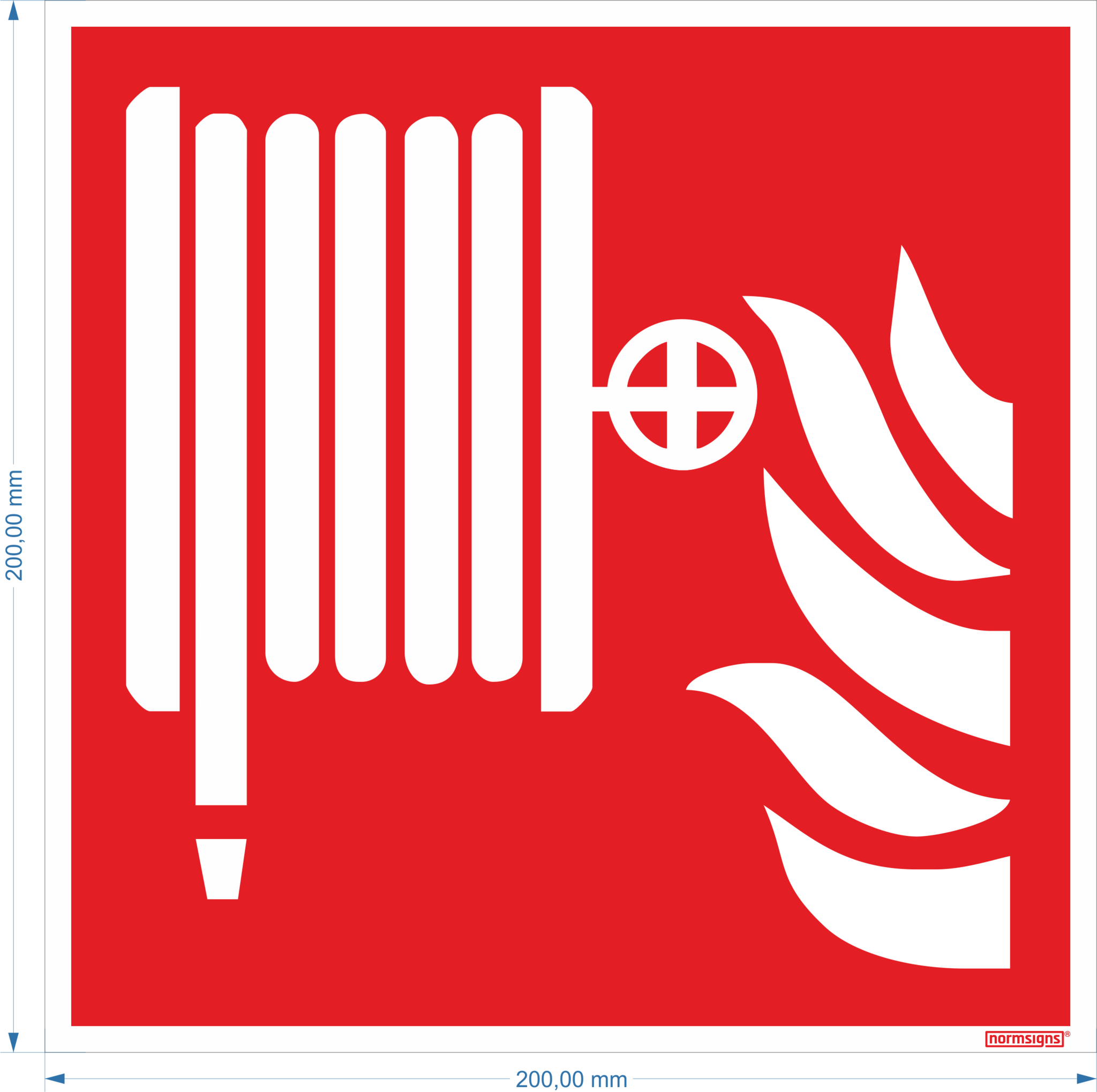 Pictogramme dévidoir d'incendie - différentes tailles et matériaux - Senska