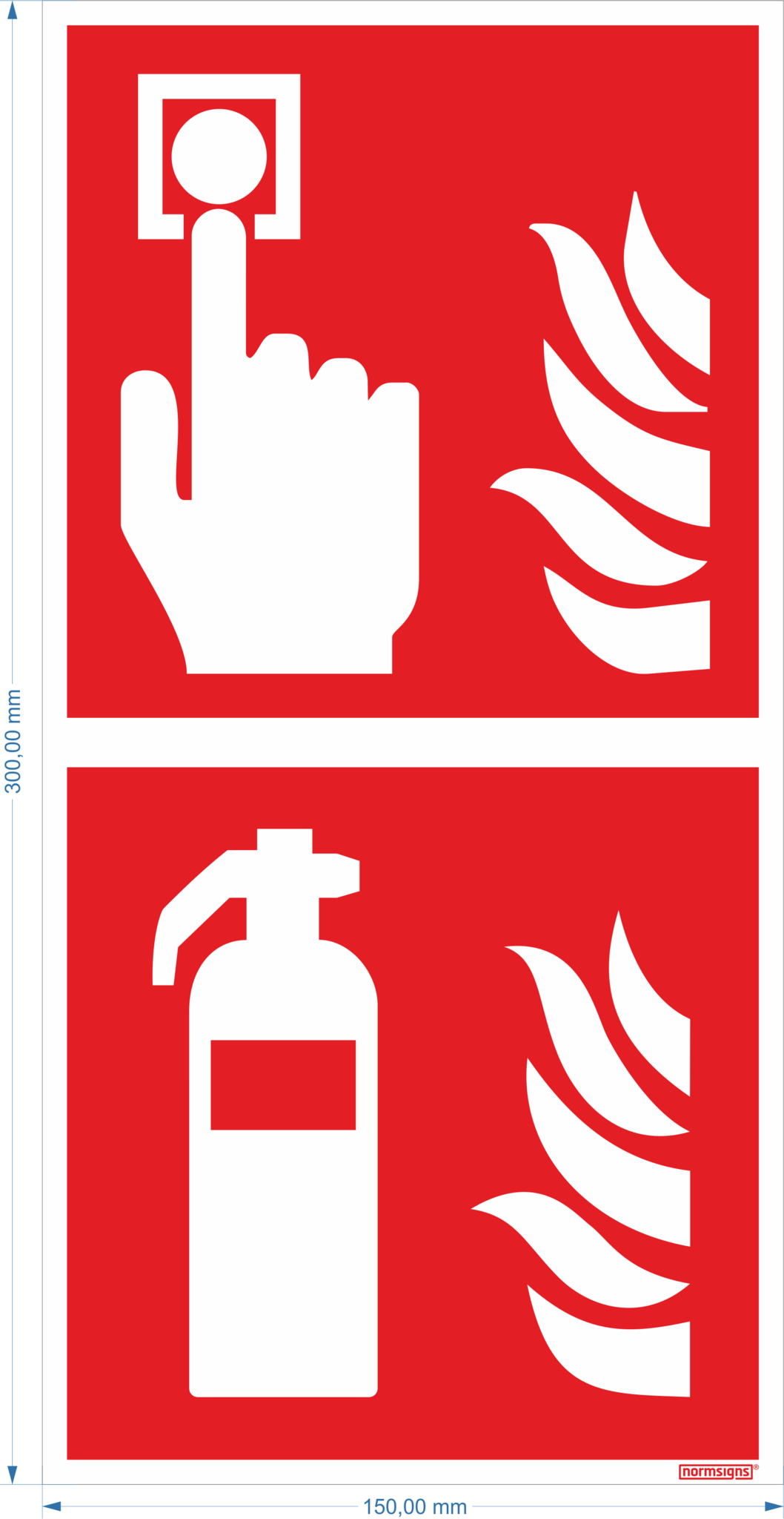 Fire alarm/extinguisher panorama pictogram - Various sizes - Senska ...
