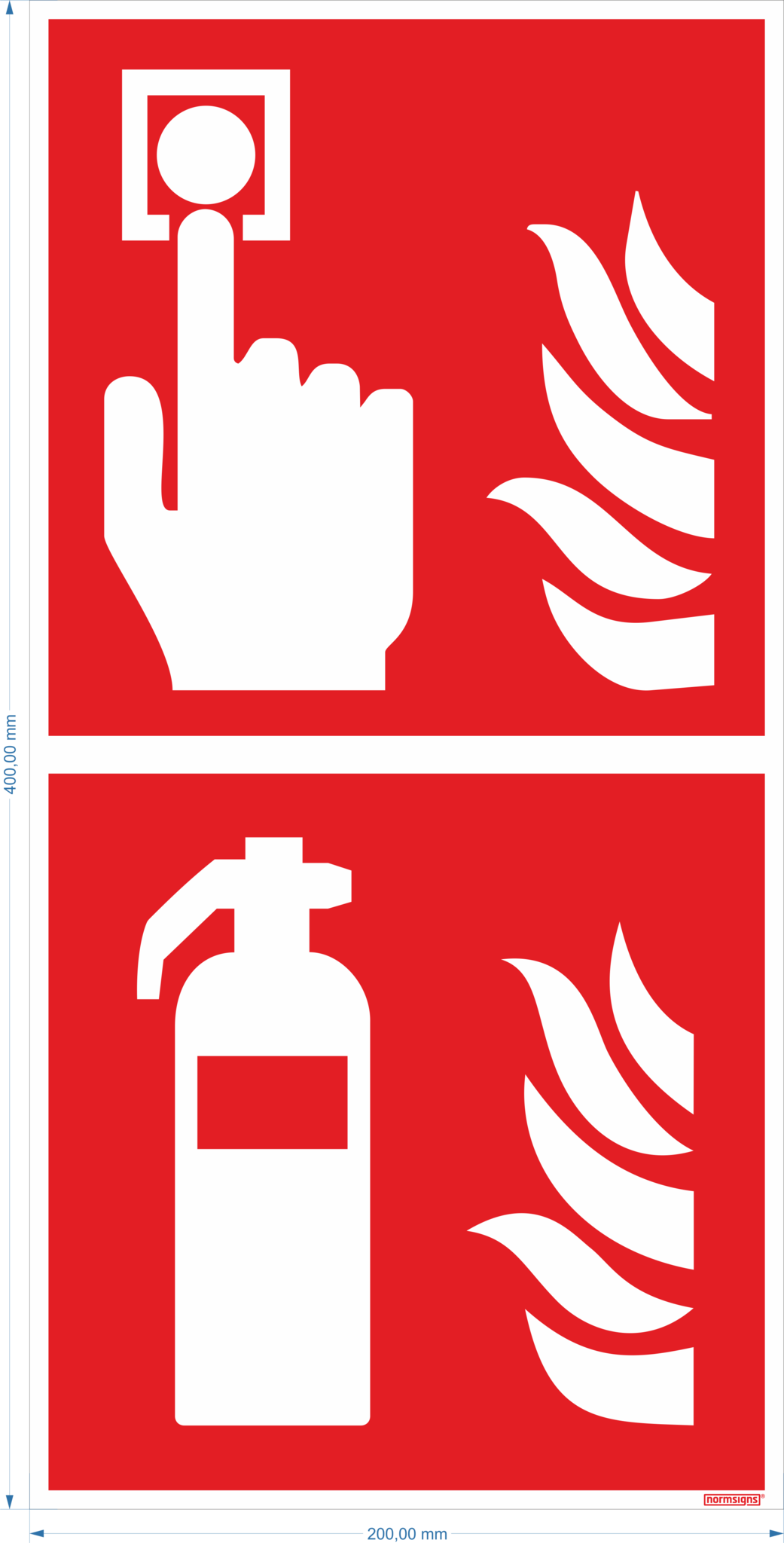 Fire alarm/extinguisher panorama pictogram - Various sizes - Senska ...