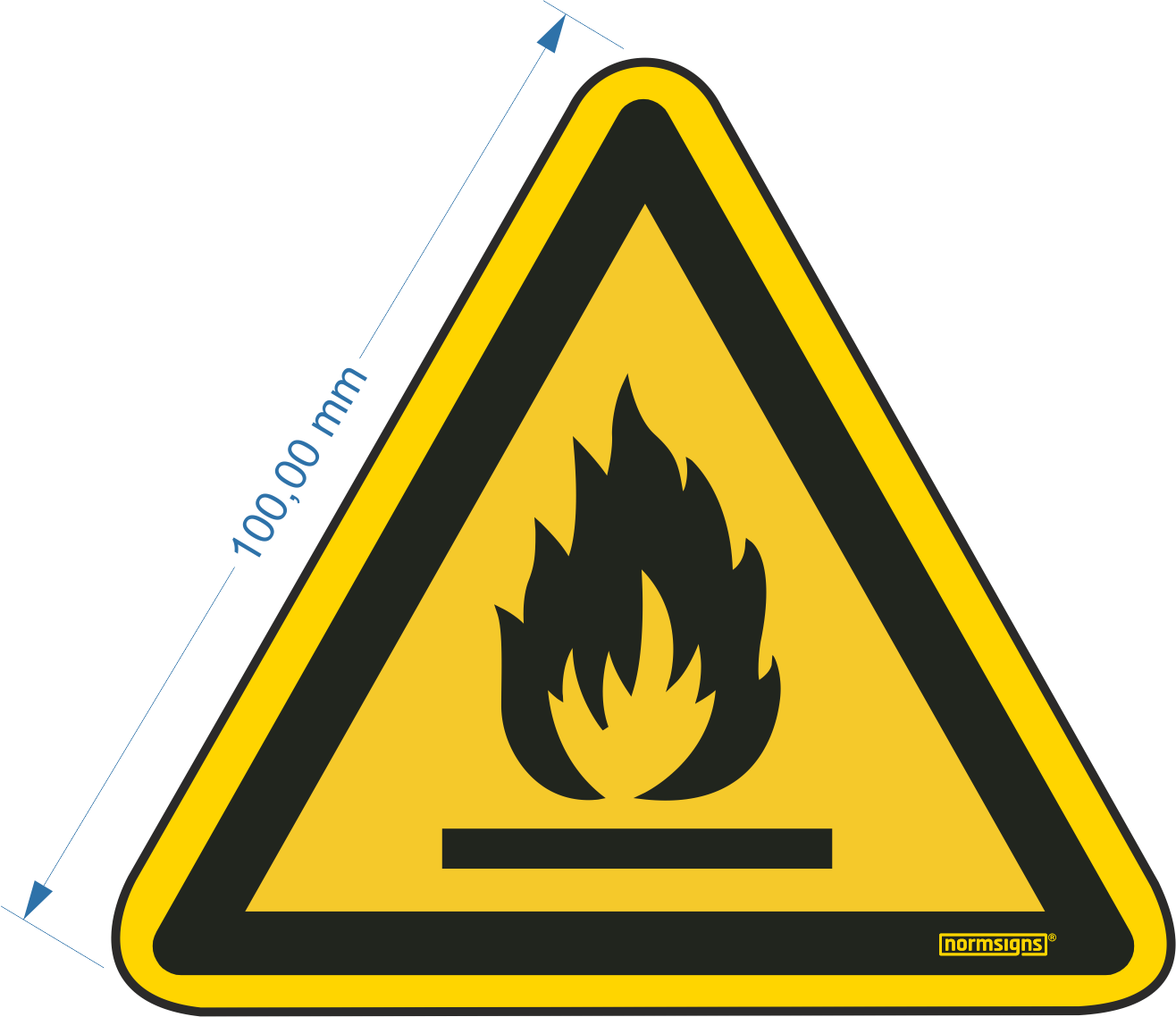 Pictograma para sustancias inflamables - en diversos tamaños - Senska