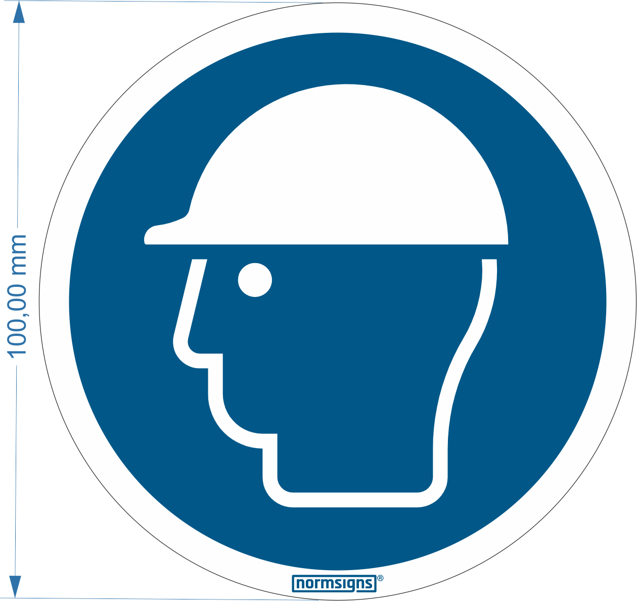 Pictogramme casque de sécurité obligatoire - différentes tailles - Senska