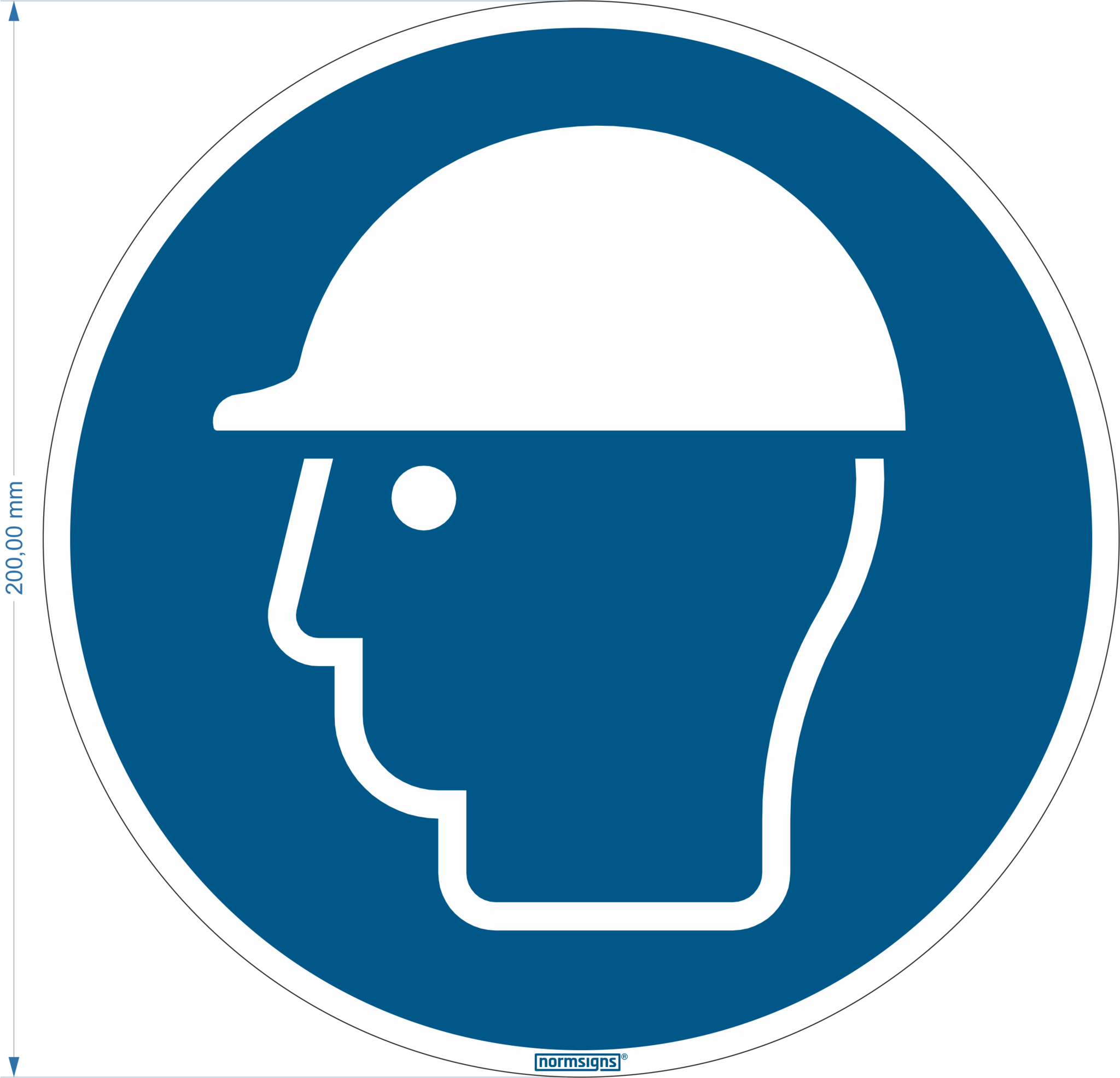 Safety helmet required pictogram - Various sizes - Senska - Senska
