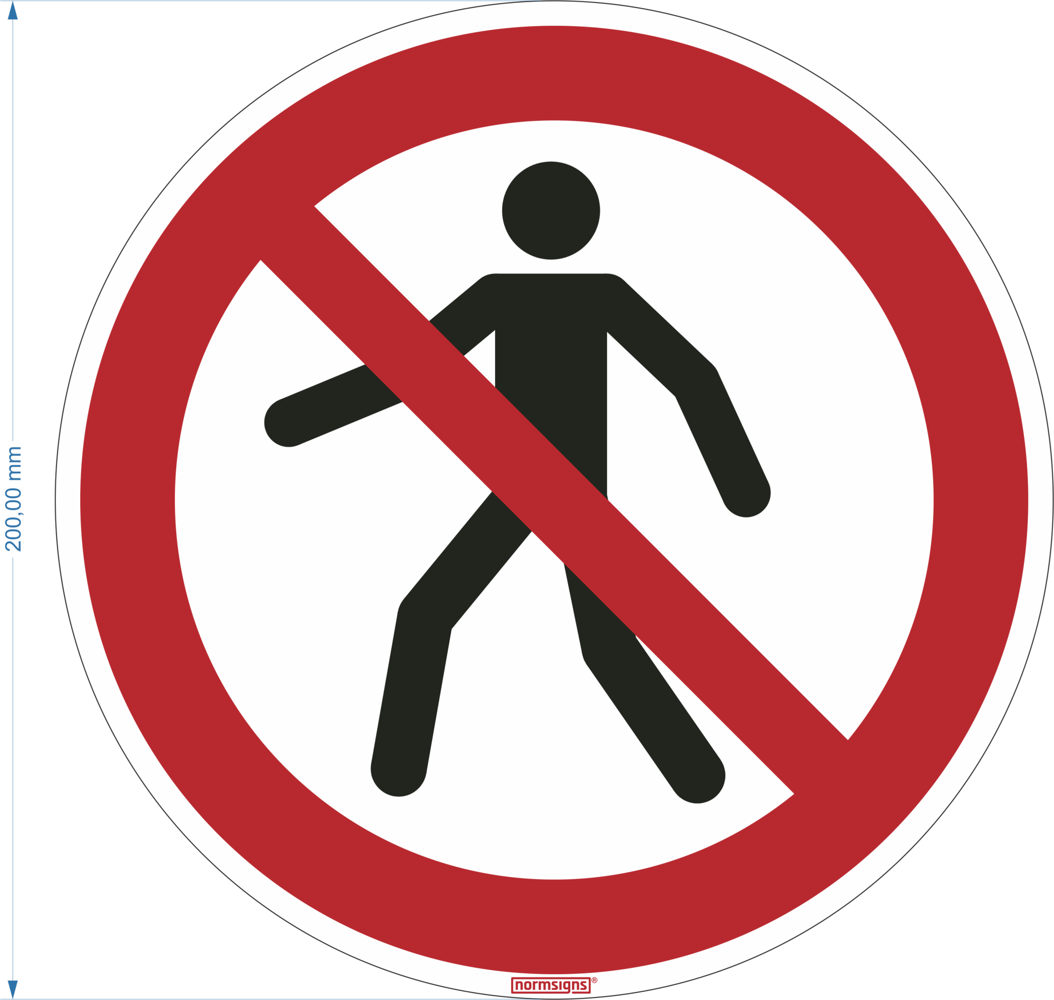 Pictogram verboden voor voetgangers - Verschillende maten - Senska - Senska