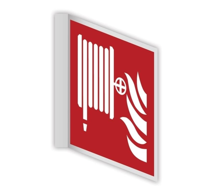 Fire hose reel perpendicular pictogram - various sizes and materials ...