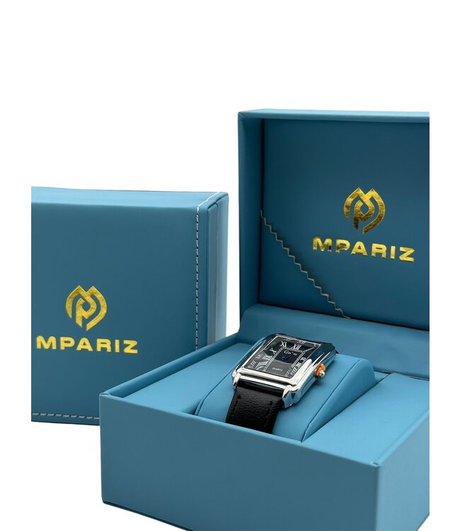 Luxe Herenhorloge Zilver en Wit - Witte Lederenband - Mpariz Arganolie