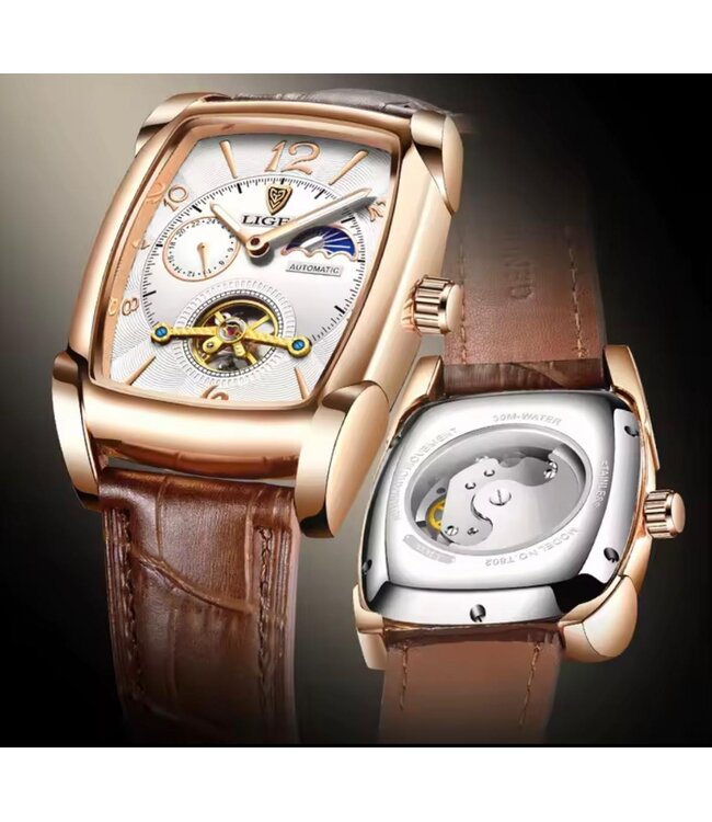Luxe herenhorloge - Rosé Goud Wit - Mpariz Arganolie