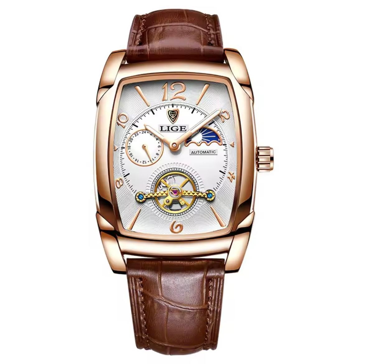 Luxe herenhorloge - Rosé Goud Wit - Mpariz Arganolie