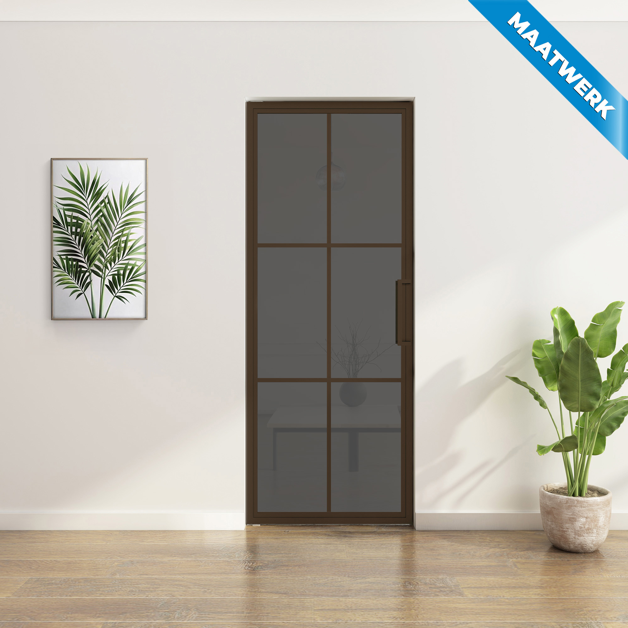 Stalen Taatsdeur - Maatwerk - Brons - 6 Vlaks - Rookglas ...
