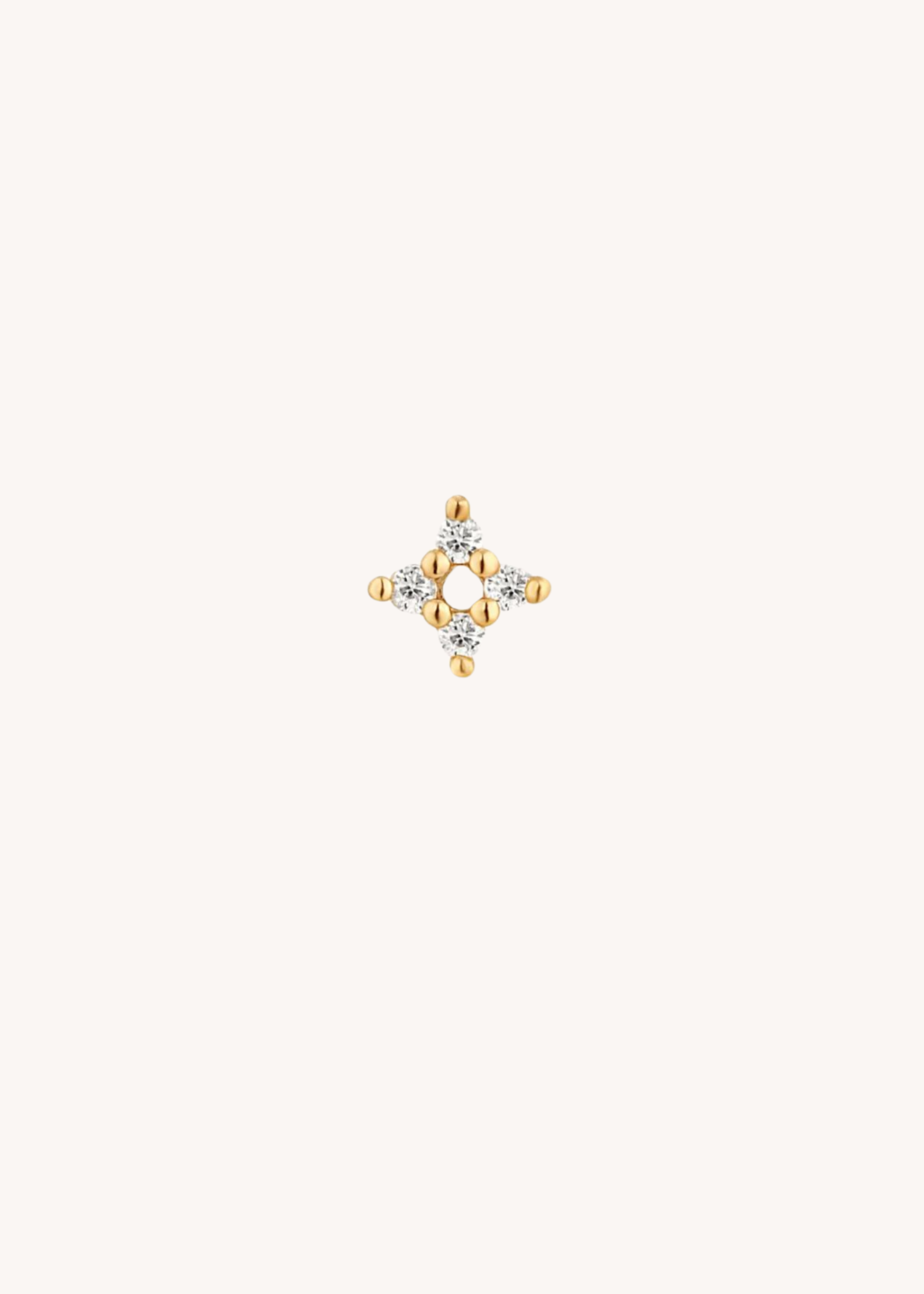 J&Co. 14K Solid Gold Diamond Starlight Threaded Labret - Dear Diary Tattoo