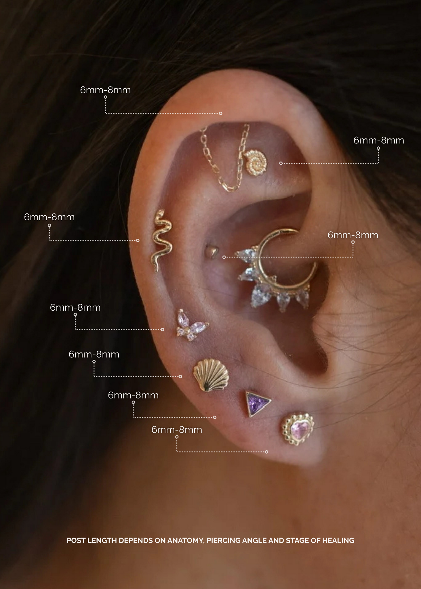 Dear Diary | Labret Flatback Post Titanium Threadless - Dear Diary Tattoo