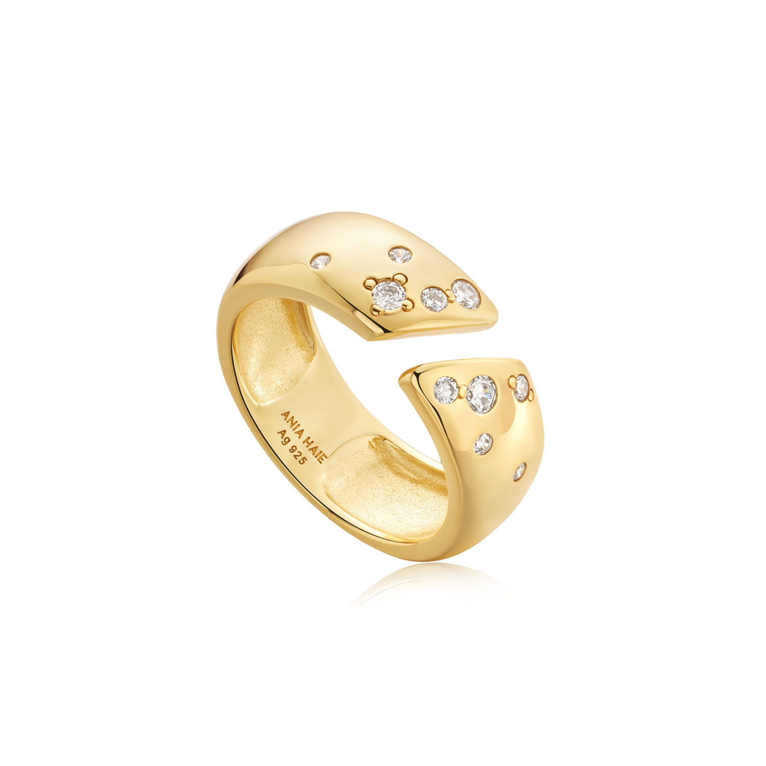 Modern Muse | Sparkle Wide Adjustable Ring | Gold Plated | Ania Haie - Ania Haie