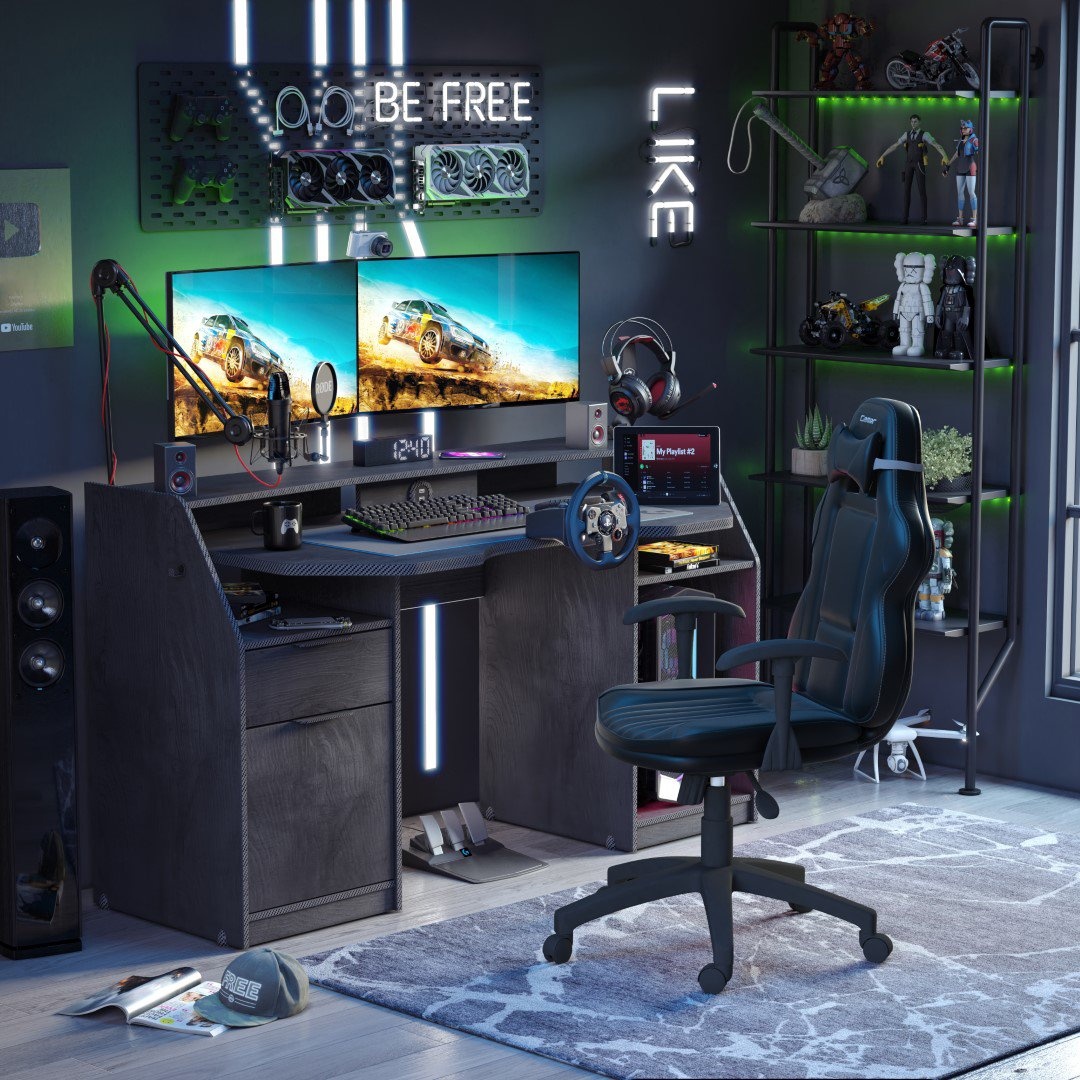 Game bureau tafel zwart gamekamer | By MM Store