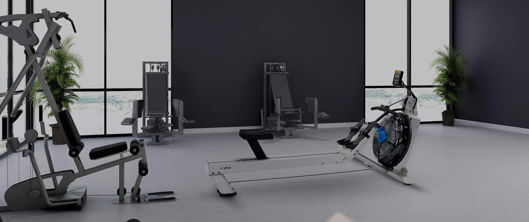 Fluid Rower Vortex VX-2 - Rowing Machine with 10 Resistance Levels - Fluid