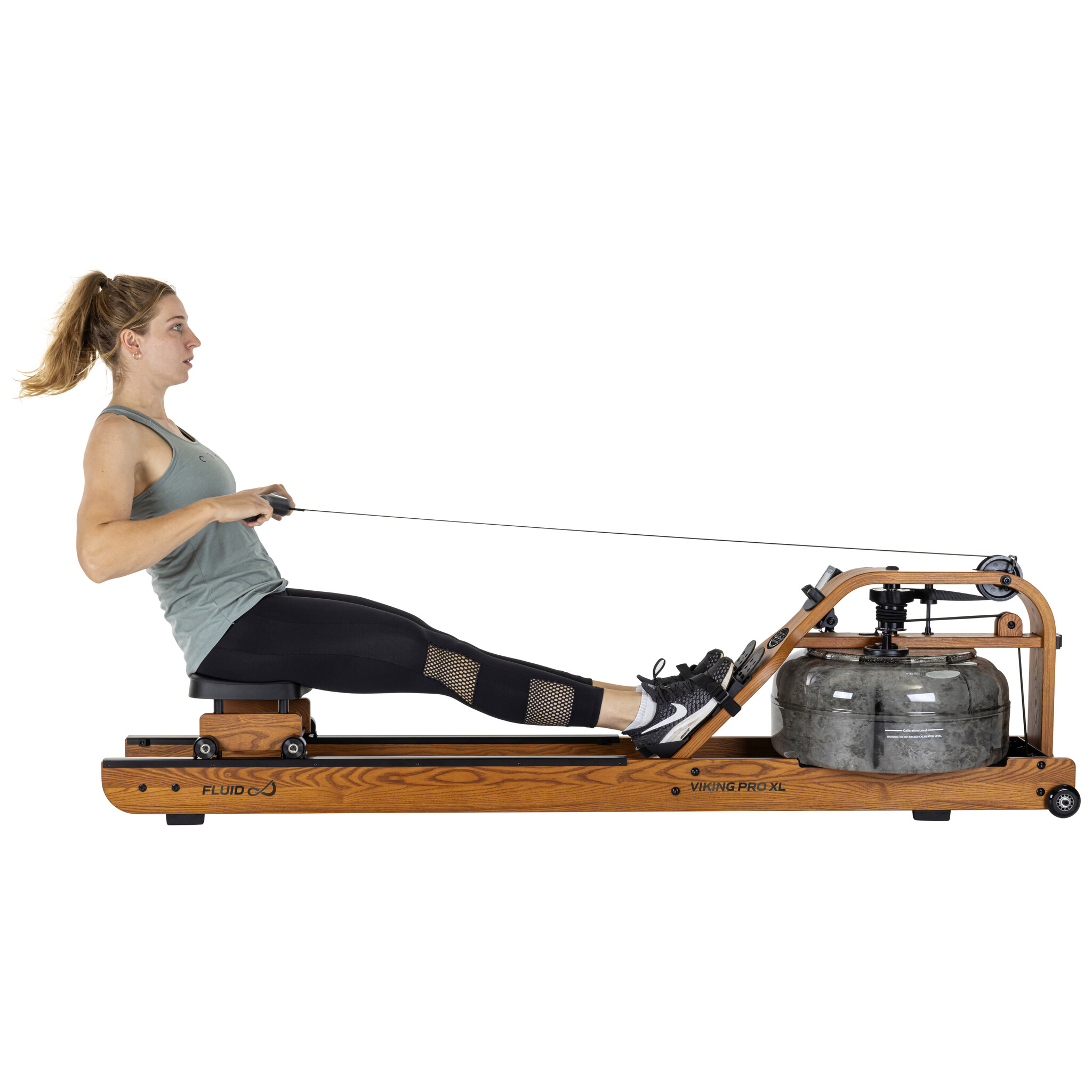 Fluid Rower Viking Pro XL Rowing Machine with 10 Resistance Levels - Fluid