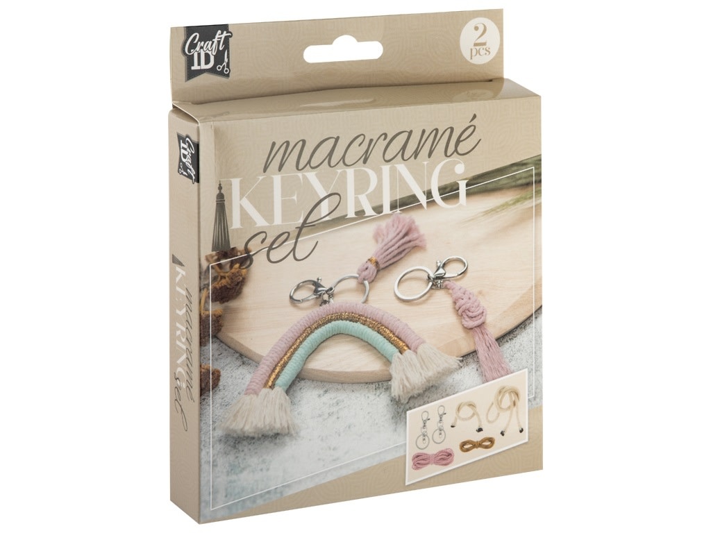 Macramé KeyRing - Set van 2 Rainbow - Feeërieke