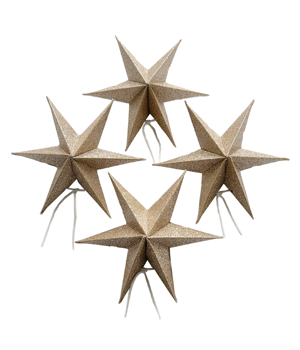 Set of 20 mini paper stars in gold sparkle – perfect for festive and y ...
