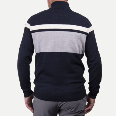 Stripe Half-Zip Sweater Deep Space For Men - SILVER SPORT