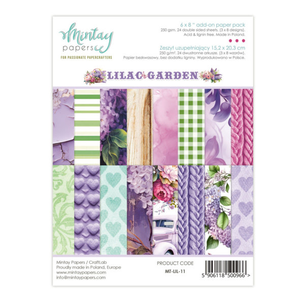 6 X 8 ADD-ON PAPIERBLOK - LILA TUIN - Scrap@Home