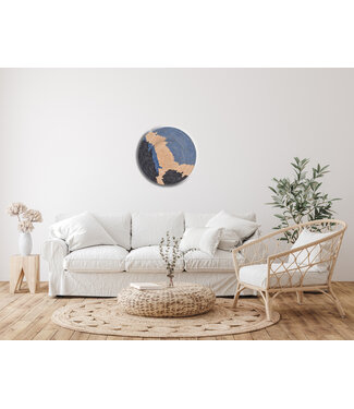 Blauwe kust rieten wanddecoratie Calm ø 50 cm - Maison Suku