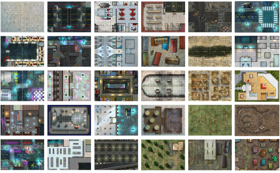 Loke BattleMats: Giant Book of Cyberpunk Battle Mats - Valhalla Boardgames