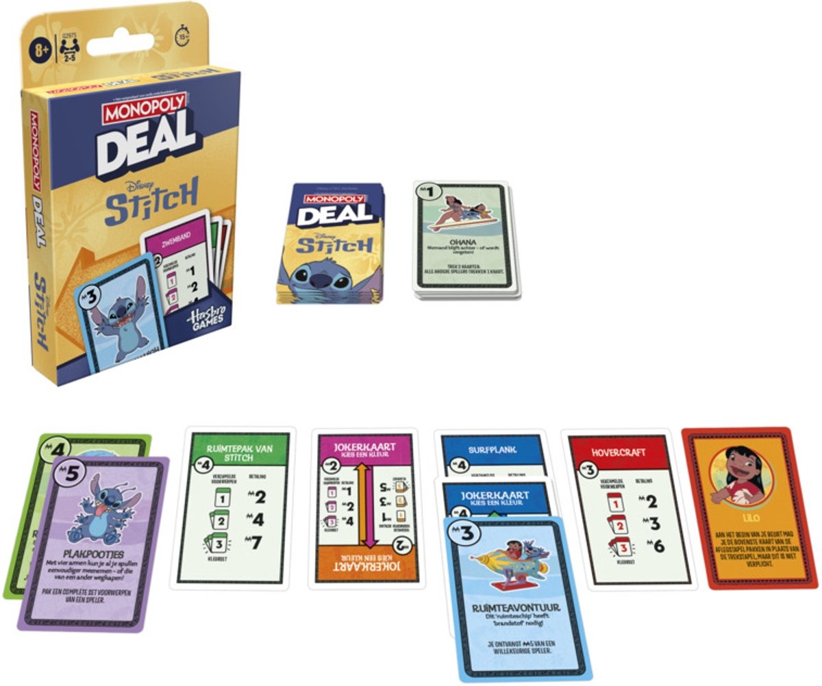 Monopoly Deal: Disney Stitch Edition (NL) - Kaartspel - Valhalla Boardgames
