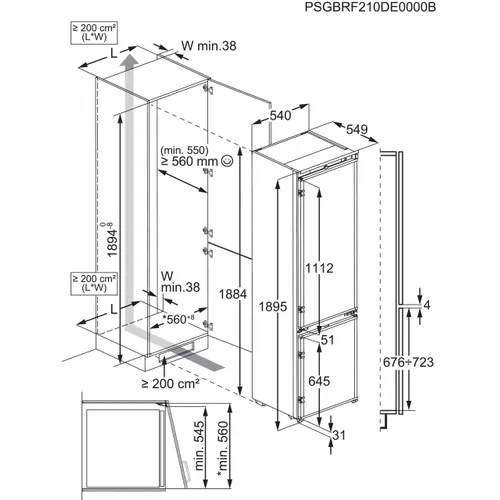 AEG 6000 serie TwinTech® NoFrost Koel/vrieskast inbouw MultiSpace 189.4 ...