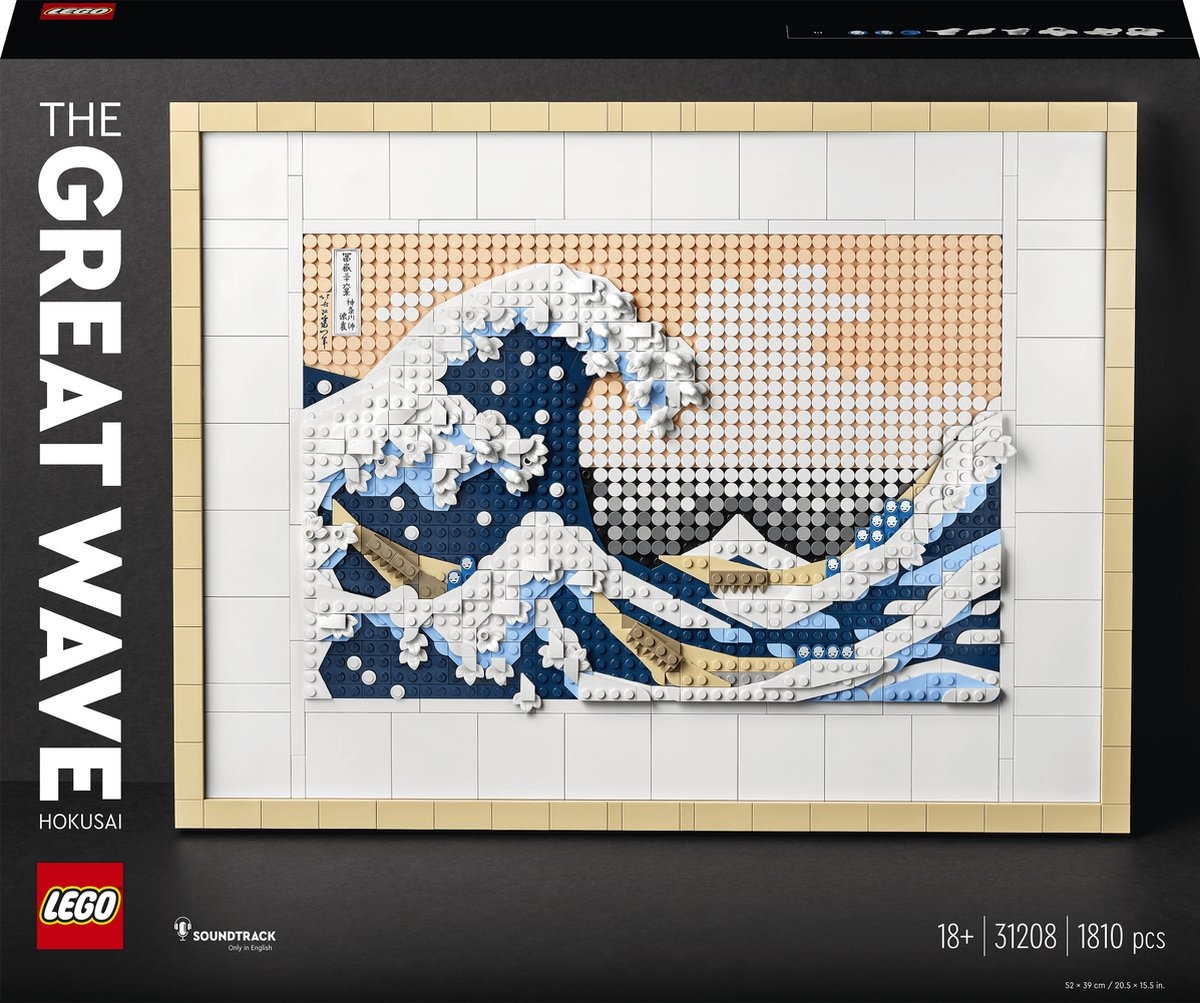 LEGO Art Hokusai - The Great Wave, 3D Wall Decoration Craft Kit for Ad ...