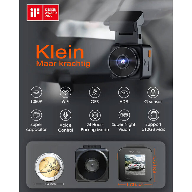 Vantrue E1 Lite FullHD Wifi GPS dashcam - Vantrue Vantrue E1 Lite FullHD Wifi GPS dashcam - Vantrue