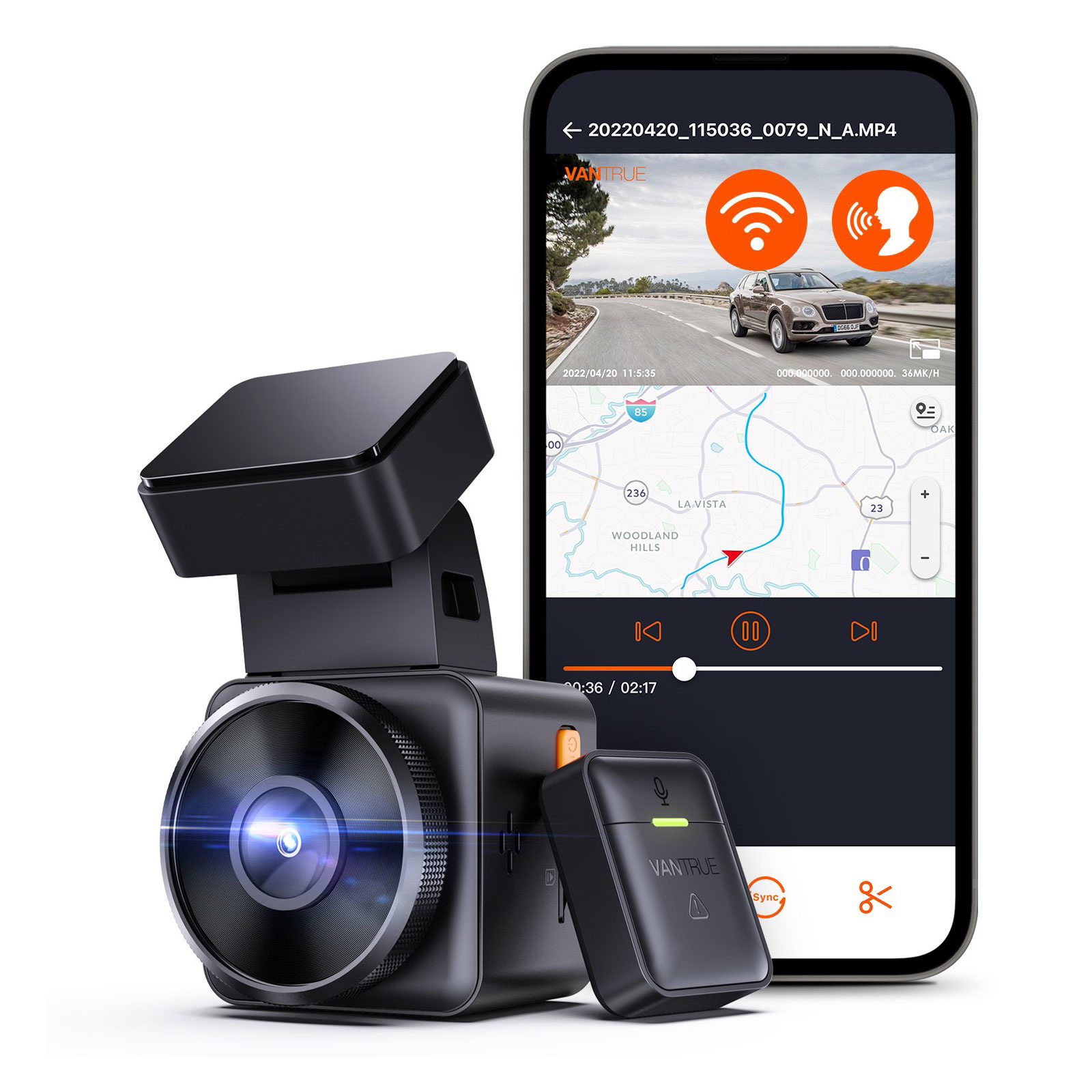 Vantrue E1 2K QuadHD Wifi GPS dashcam - Vantrue