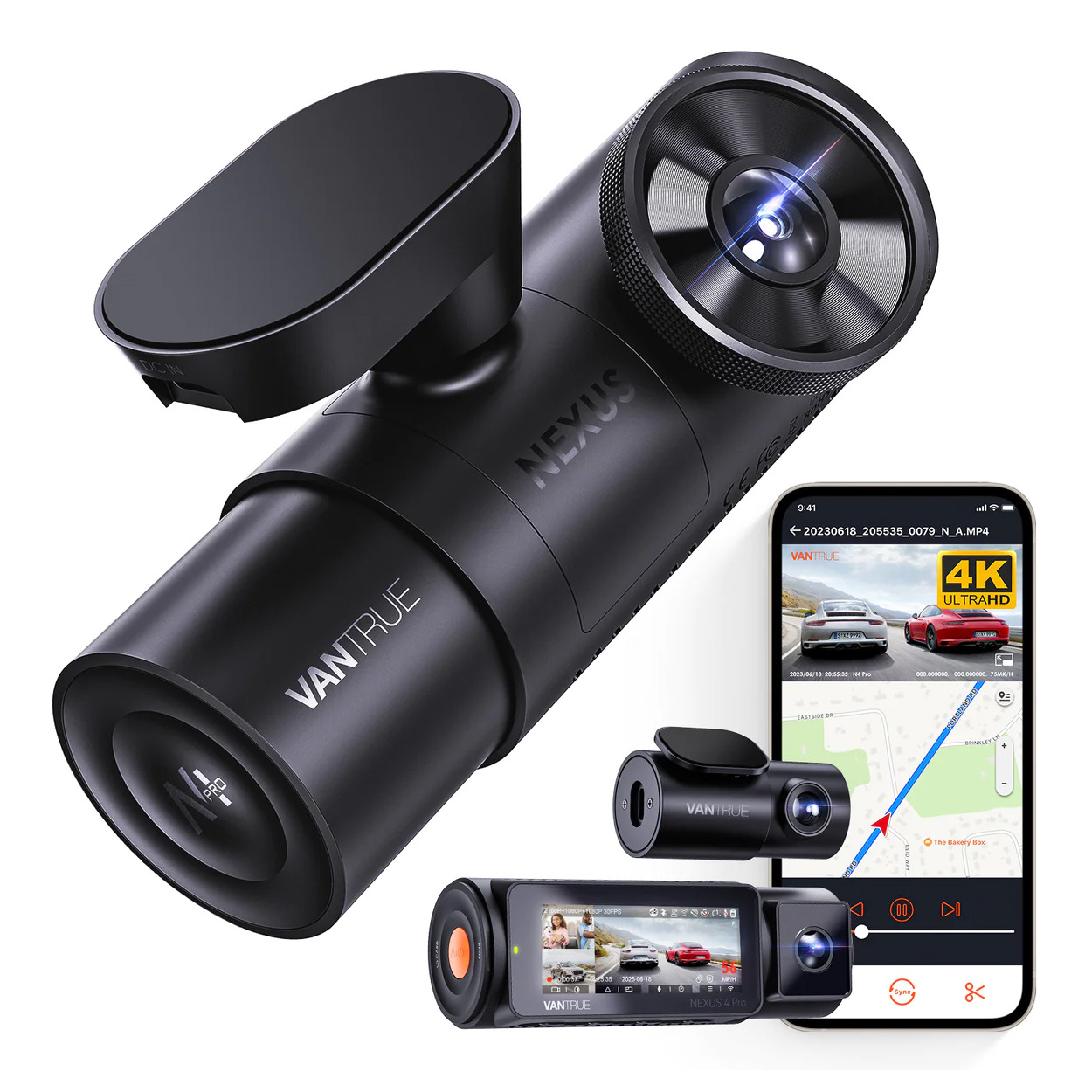 Vantrue N4 Pro Triple 3CH 4K Wifi GPS dashcam - Vantrue Vantrue N4 Pro Triple 3CH 4K Wifi GPS dashcam - Vantrue