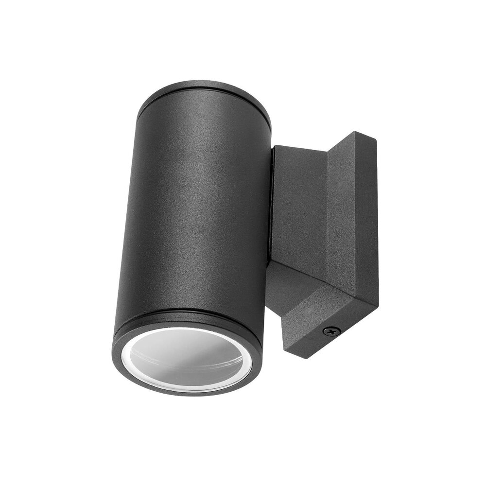 Wandleuchte single spot - rund schwarz - IP65 Außenbereich - GU10 ...