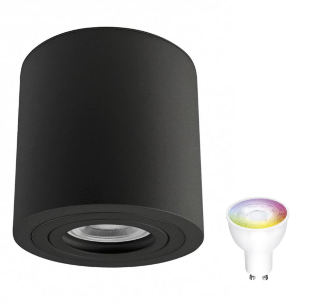 LED Deckenspot IP65- Röhre Schw.- mit GU10 Fassung - LED Spot optional ...