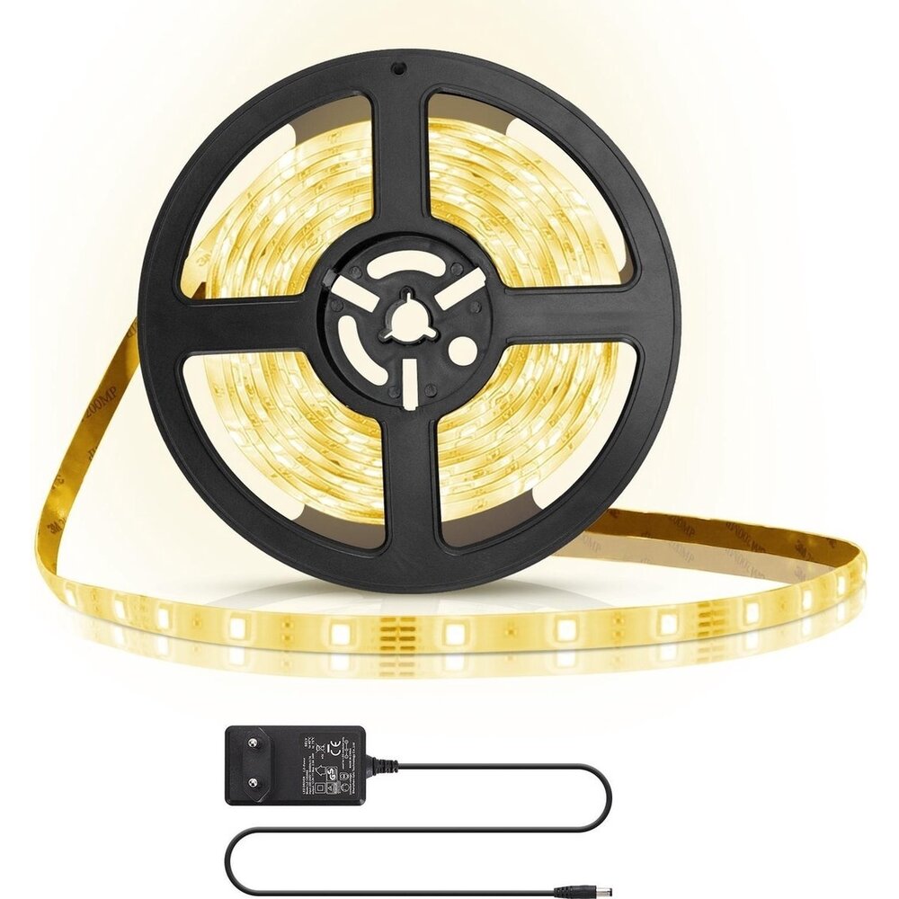 LED Leuchtband 5m 300 LED's 3000K 20W mit Anschlusstecker ...