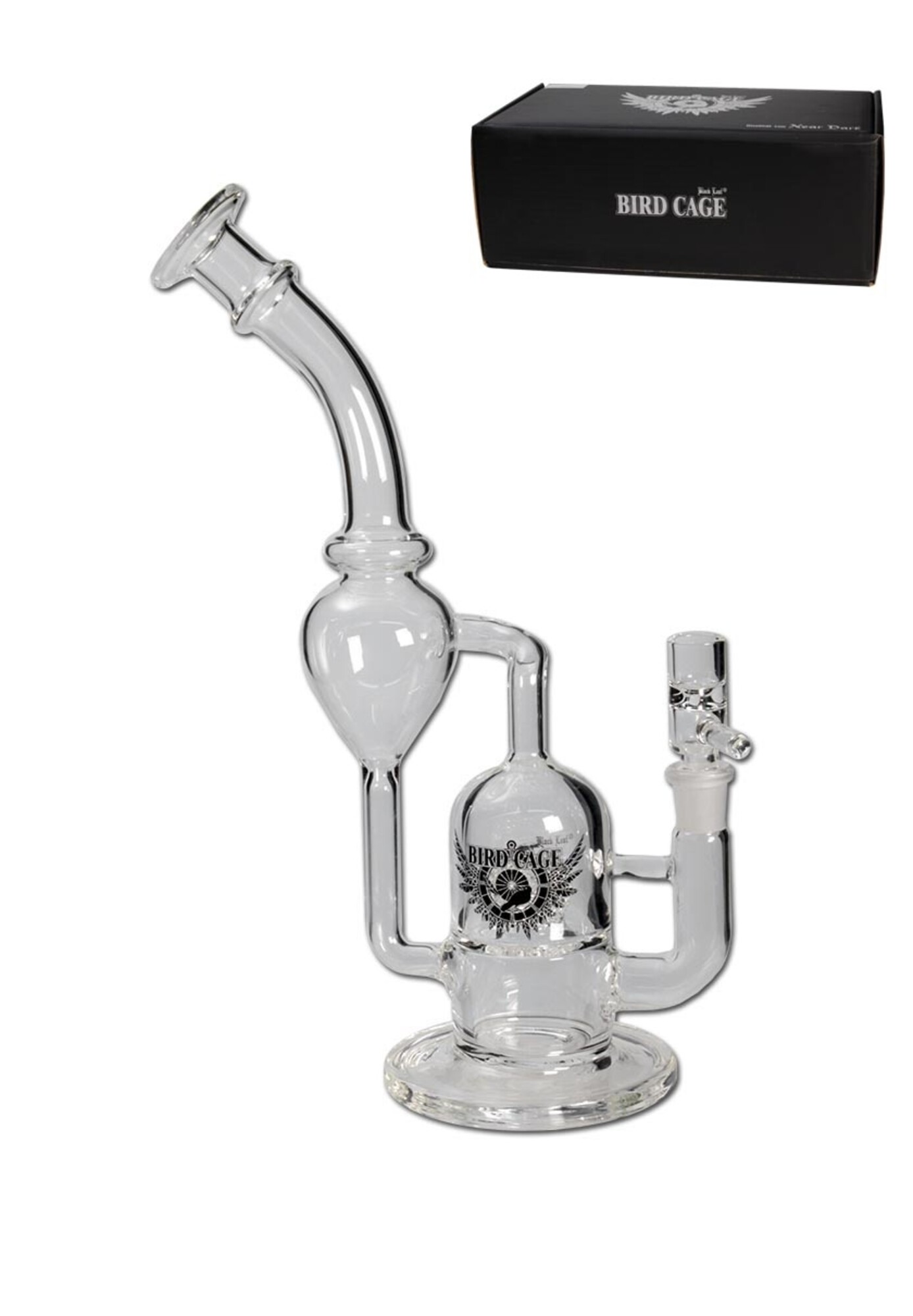 Black Leaf 'Bird Cage' Recycler Bong with Cage Perc | Bongify - Bongify