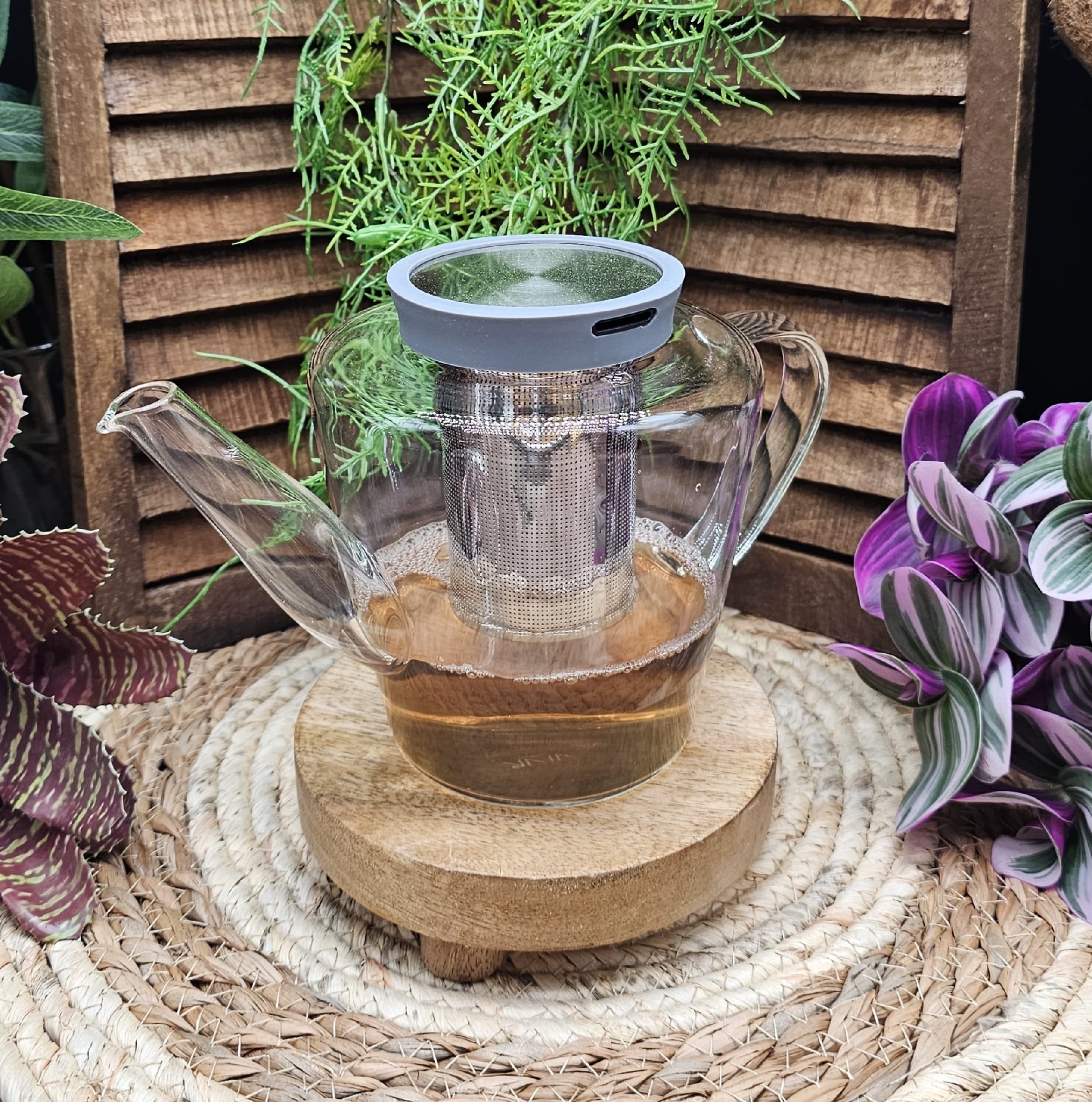 Huis van thee - Infusion glazen theepot met filter 1 liter - Huis van thee