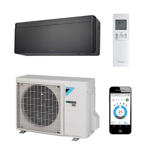 Daikin Stylish indoor + outdoor unit 3.5 kW black R32 (including IR ...